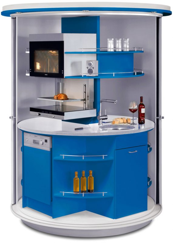 Innovation avec une cuisine compacte circulaire tournante